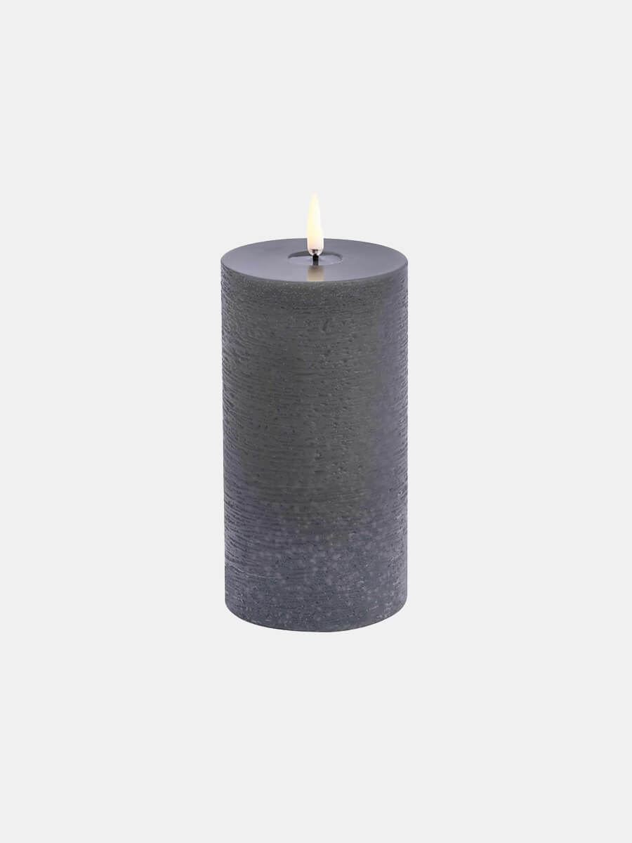 Uyuni Lighting - LED Melted Pillar Candle 7.8x15 - Grey