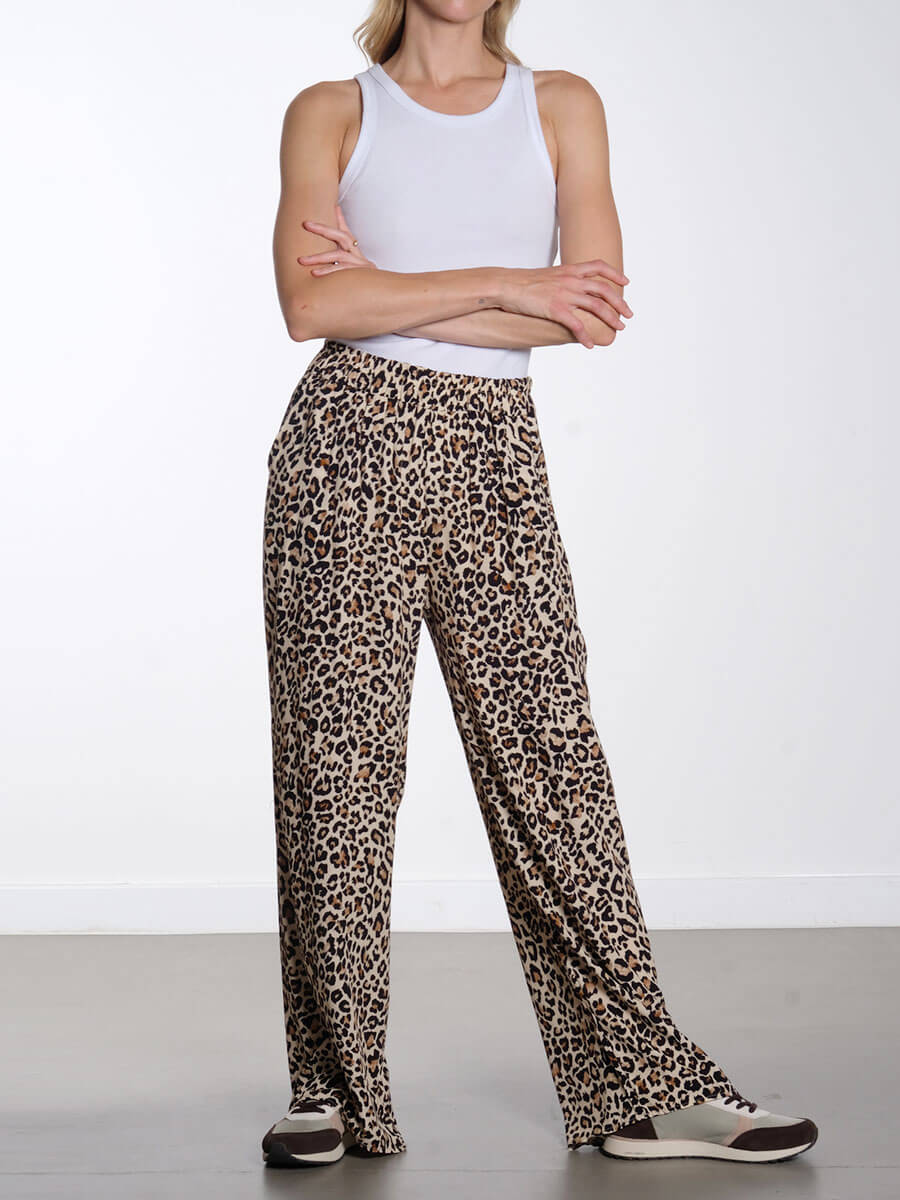 Marta - Leopard Pants - Beige